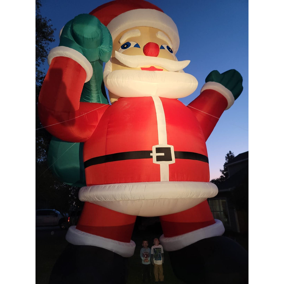 Connsann 33ft Giant Inflatable Santa With Blower, Extra Large Santa Claus For Christmas Yard ...